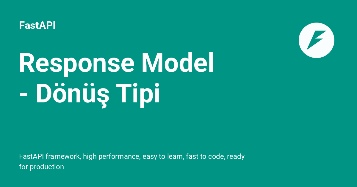 Response Model - Return Type - FastAPI